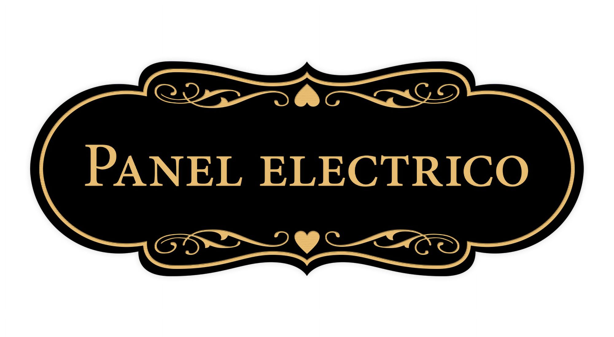 Designer Spanish Panel electrico Sign (Black Gold) - Large - Walmart.com