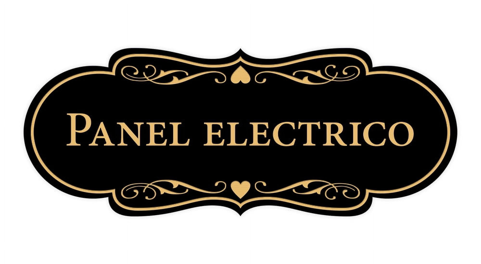 Designer Spanish Panel electrico Sign (Black /Gold) - Small - Walmart.com