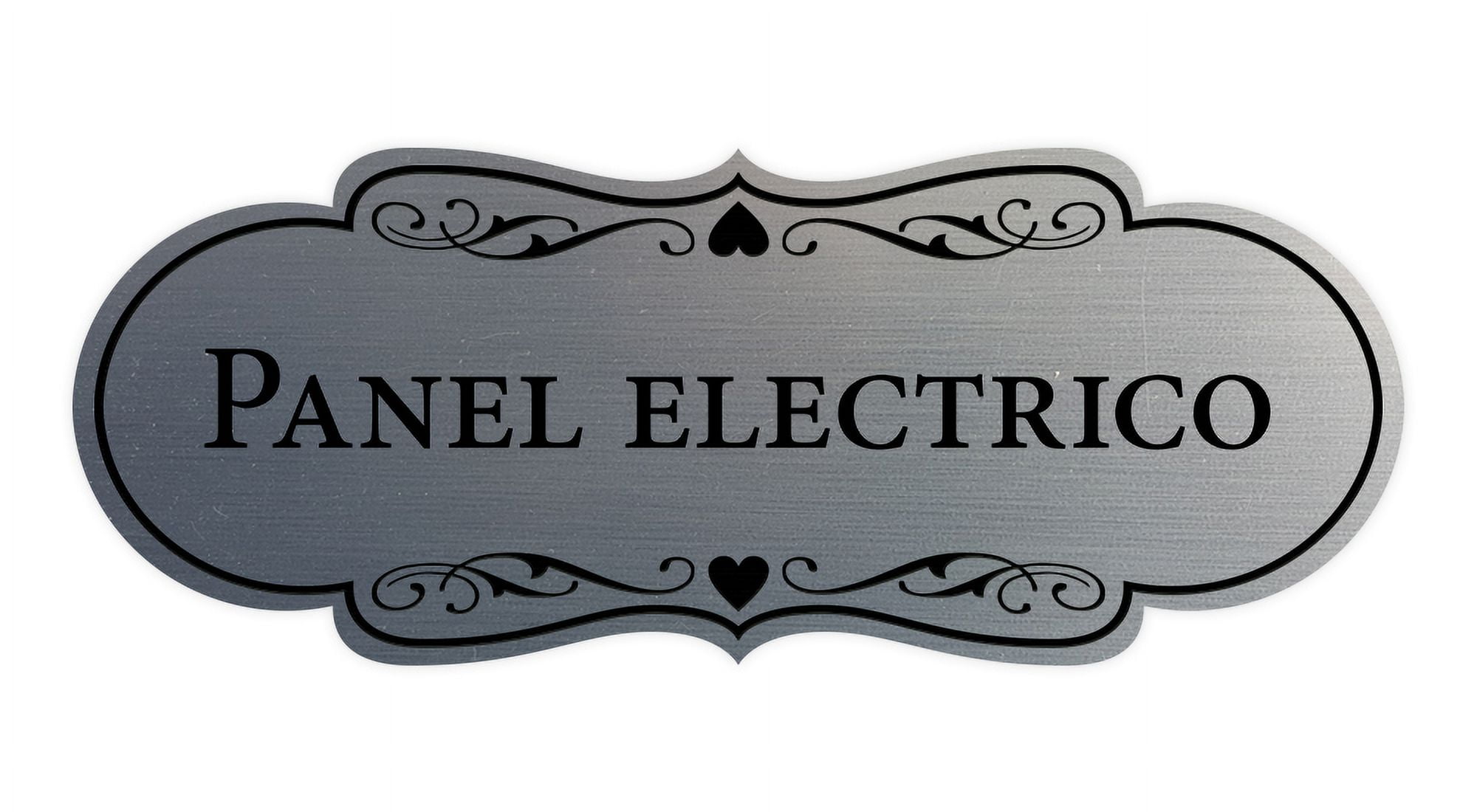 Designer Spanish Panel electrico Sign (Brushed Silver) - Large ...