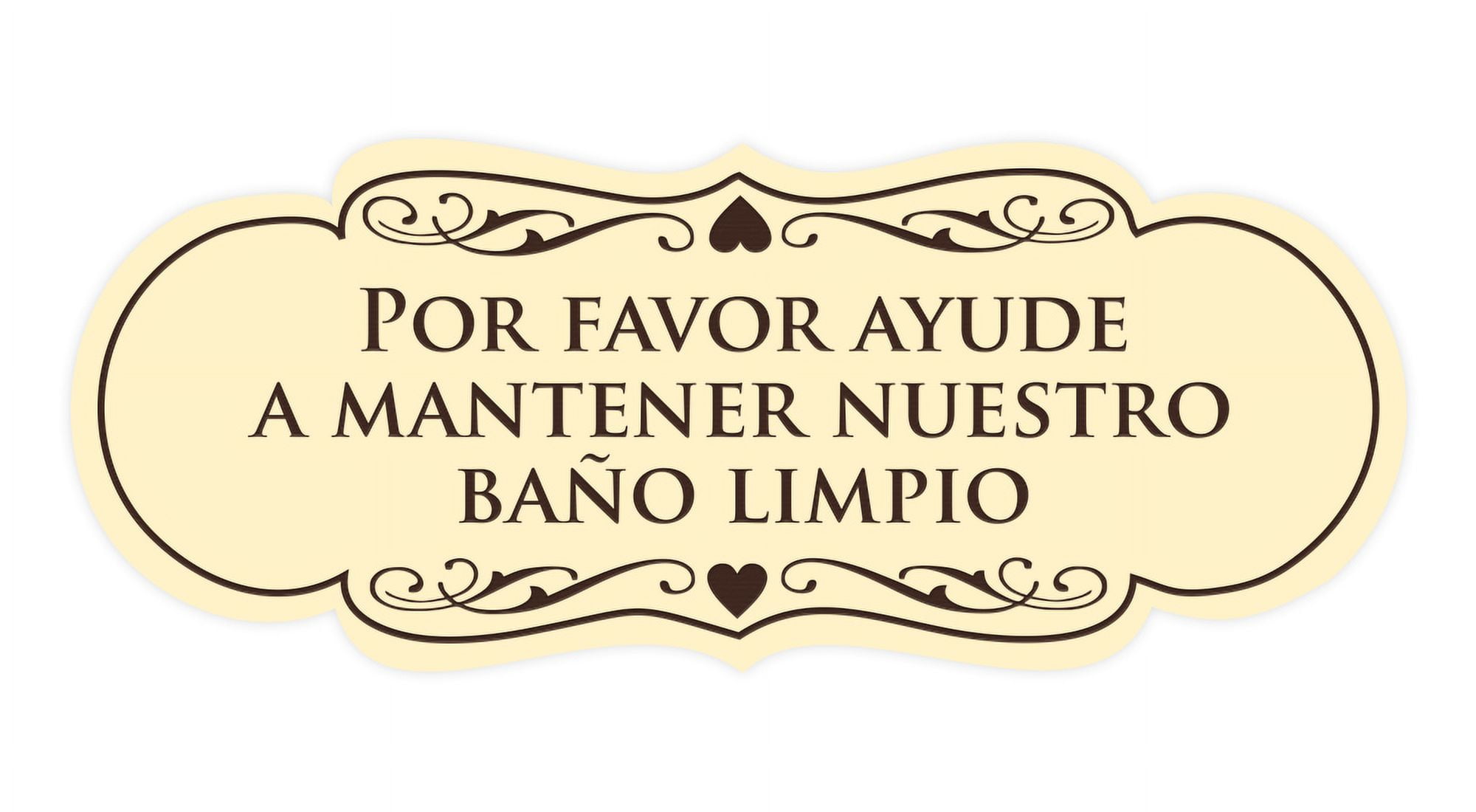 Designer Spanish Por favor ayude a mantener nuestro ba?o limpio Sign ...