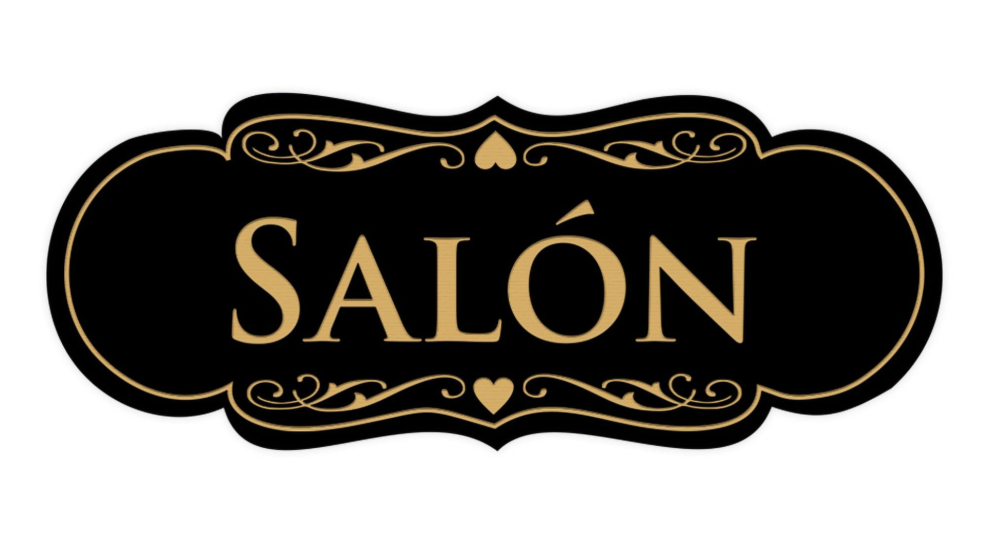 Designer Spanish Salon Sign (Black Gold) - Large - Walmart.com