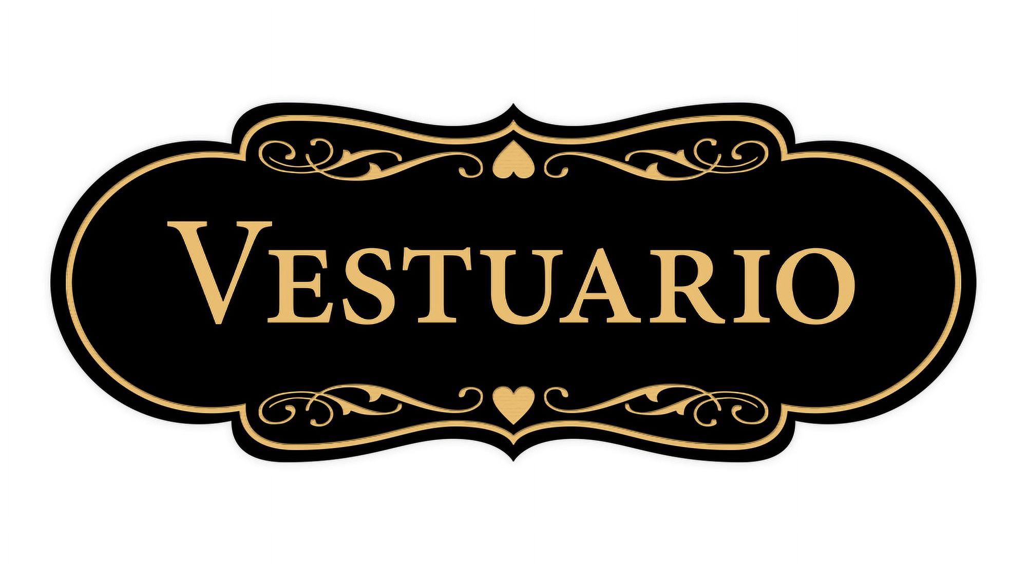 Designer Spanish Vestuario Sign (Black Gold) - Large - Walmart.com