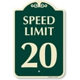 Designer "Speed Limit 20" MPH Sign, 12" x 18", 120 mil Aluminum ...