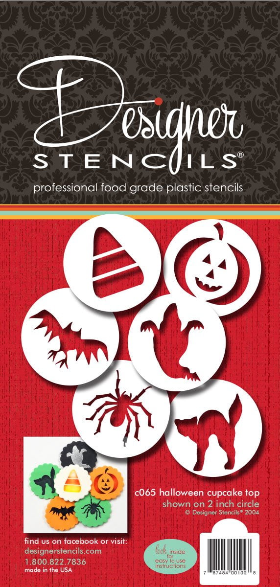 Designer Stencils C065 Halloween Cupcake and Cookie Stencil Set with ...