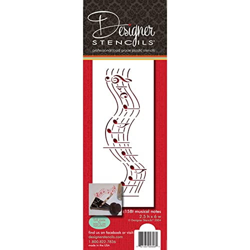 Designer Stencils C158t Musical Notes Cake Stencil (Short Version ...