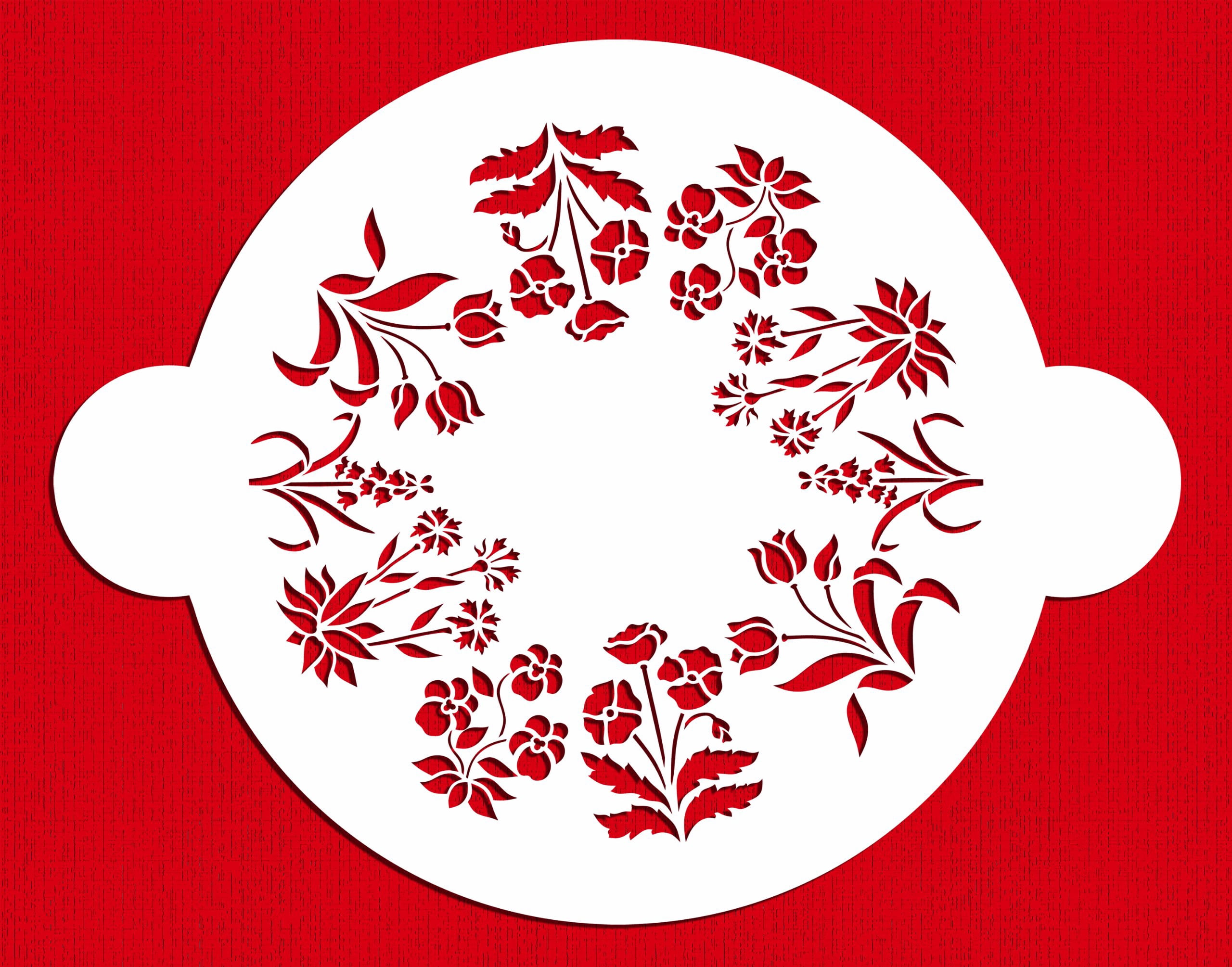 Designer Stencils Spring Garden Cake Stencil Top, Beige/semi ...