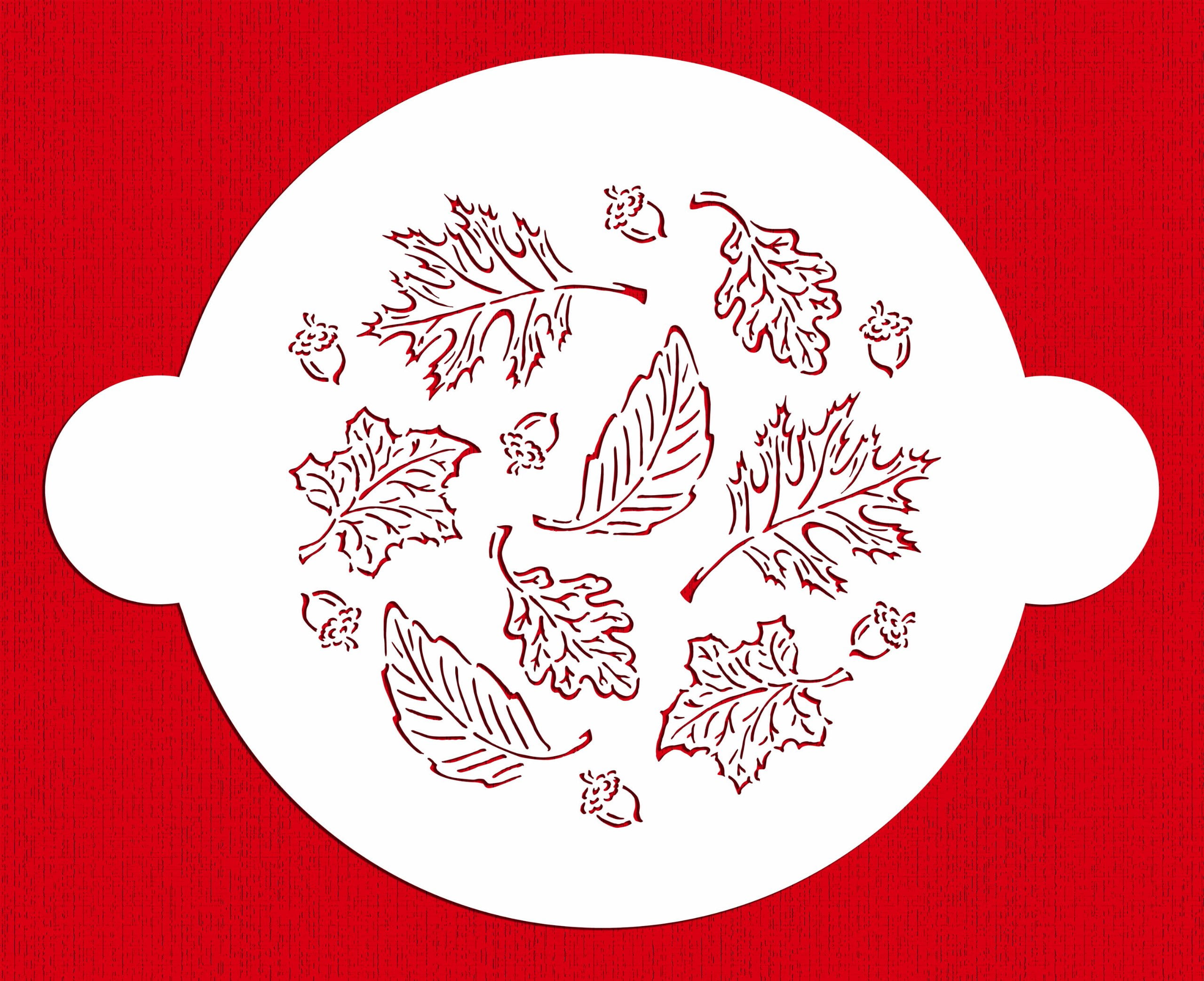 Designer Stencils Fall Leaves Cake Stencil Top, Beige/semi-transparent ...