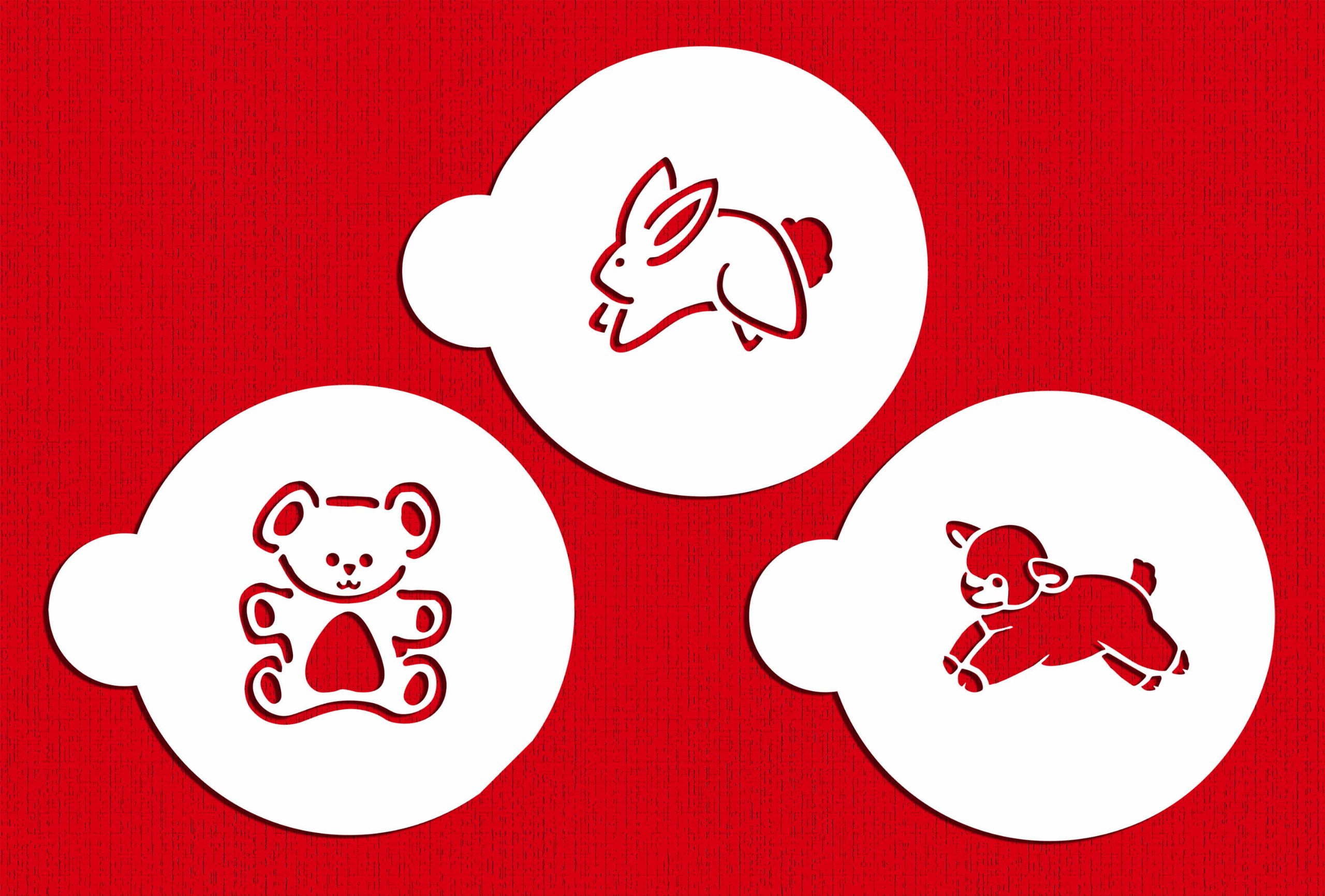 Designer Stencils Baby Animals Cookie Stencils, (Lamb, Bunny, Teddy ...