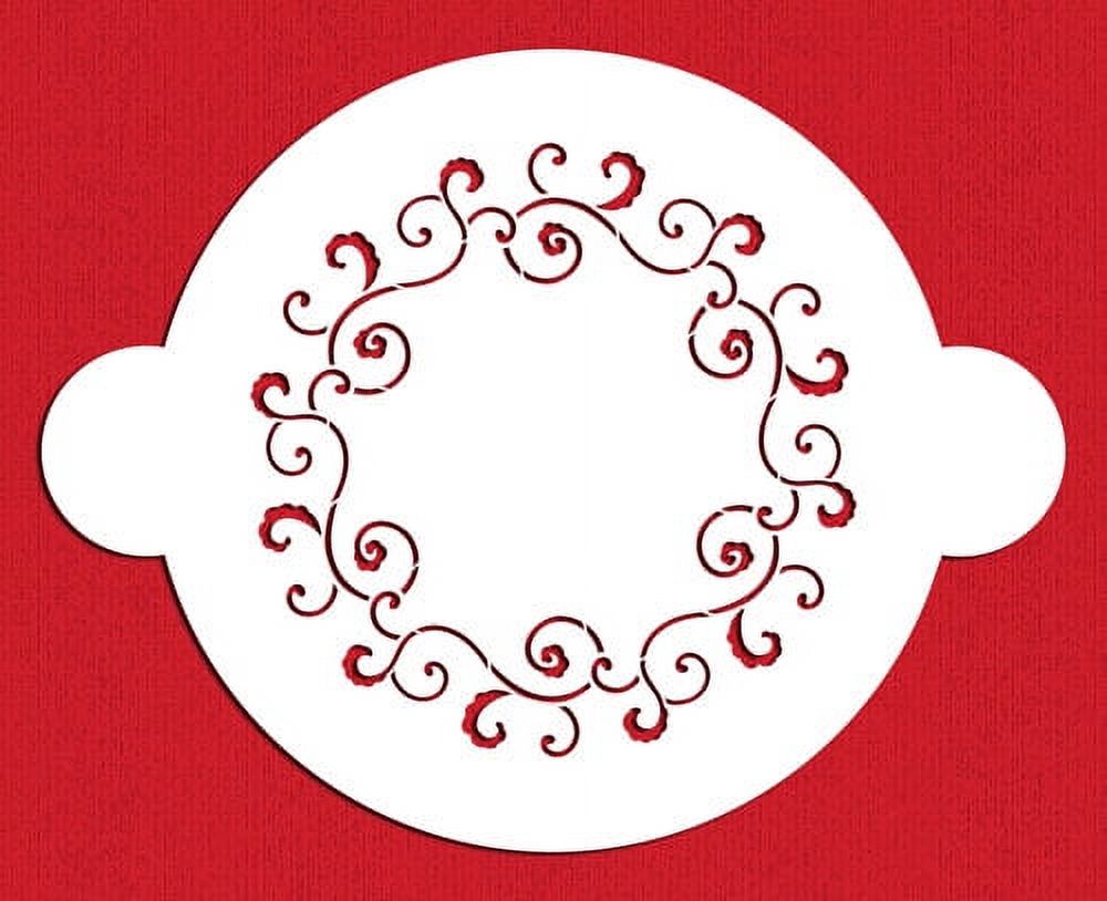 Designer Stencils C558 Leafy Scroll Cake Stencil Top, Beige/semi ...