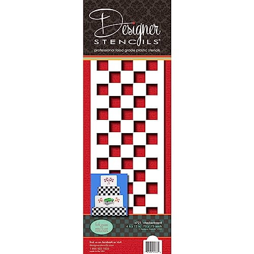 Designer Stencils C721 Checkerboard Cake Side foodgrade Stencil, 4 X 12 ...