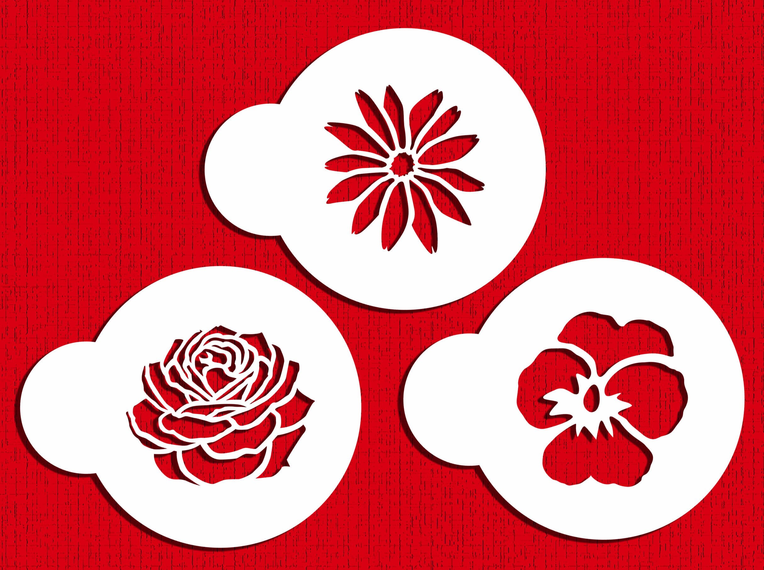 Designer Stencils Garden Flowers Cookie Stencil Set, Beige/Semi ...