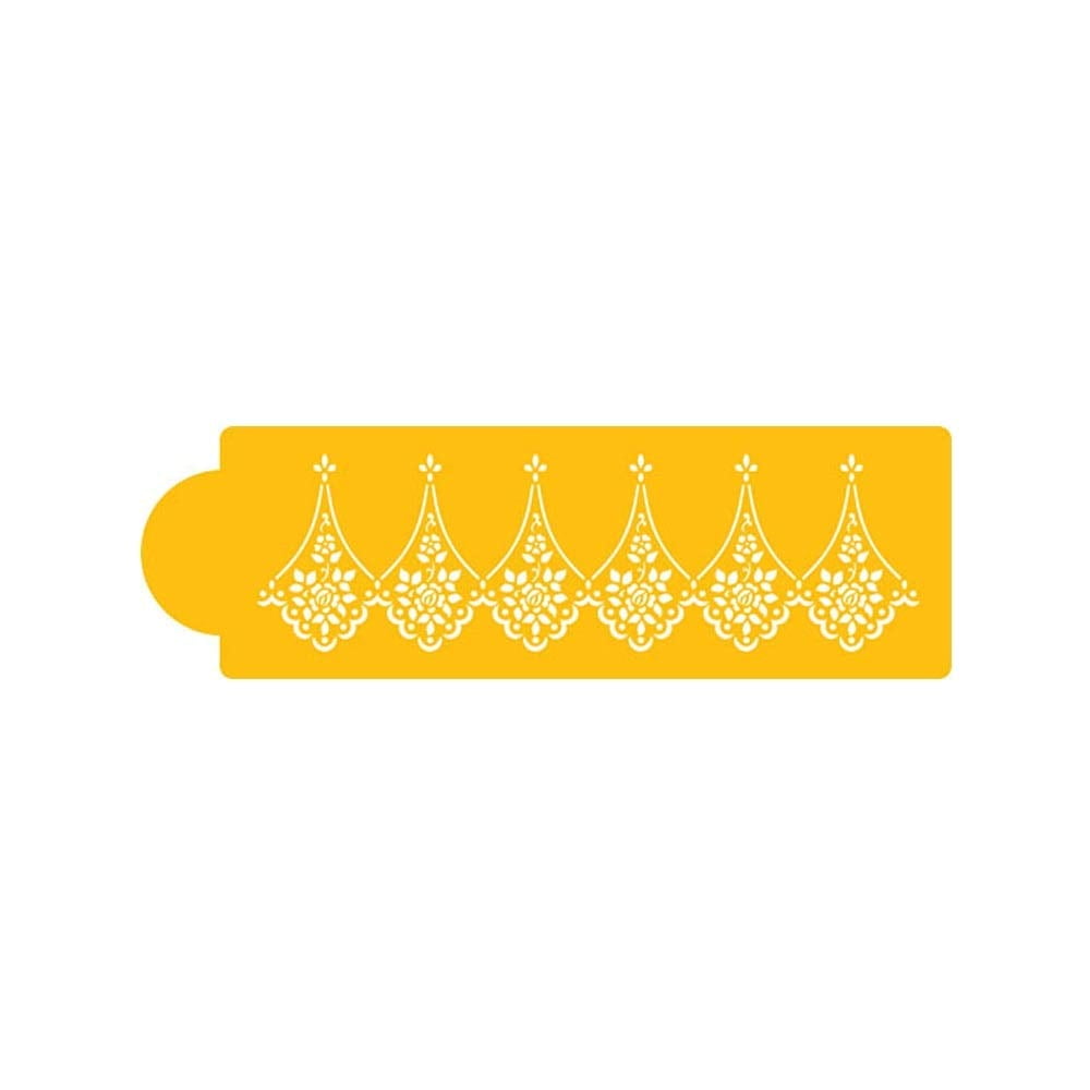 Designer Stencils C761 Alencon Lace Cake Stencil Companion, Beige/semi ...