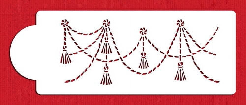 Designer Stencils C766 Tassel Swag Cake Stencil Side, Beige/semi ...