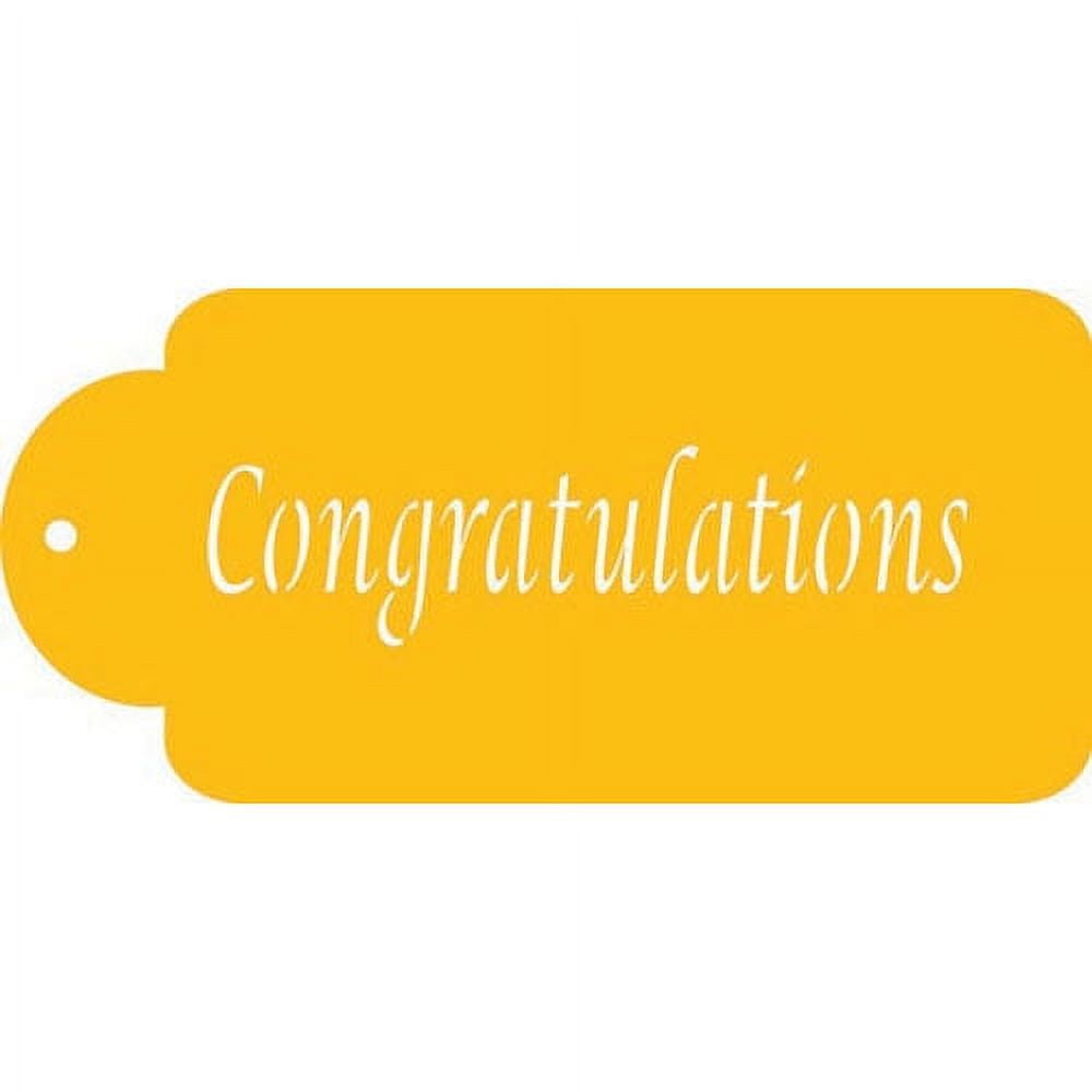 Designer Stencils Decorating Stencil, "Congratulations" Size: 1.5" H x ...