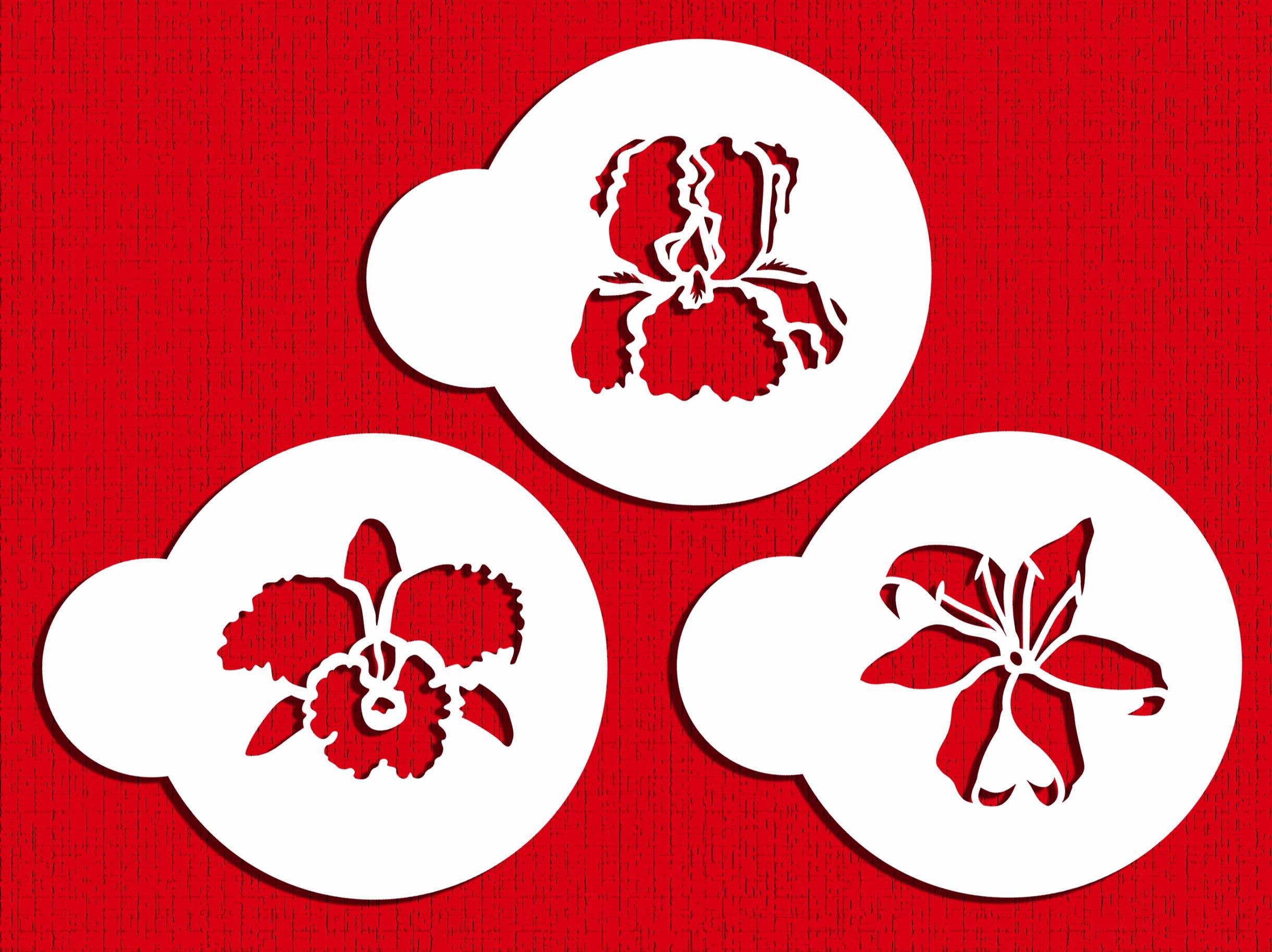Designer Stencils Exotic Flowers Cookie Stencils, (Orchid, Iris and ...