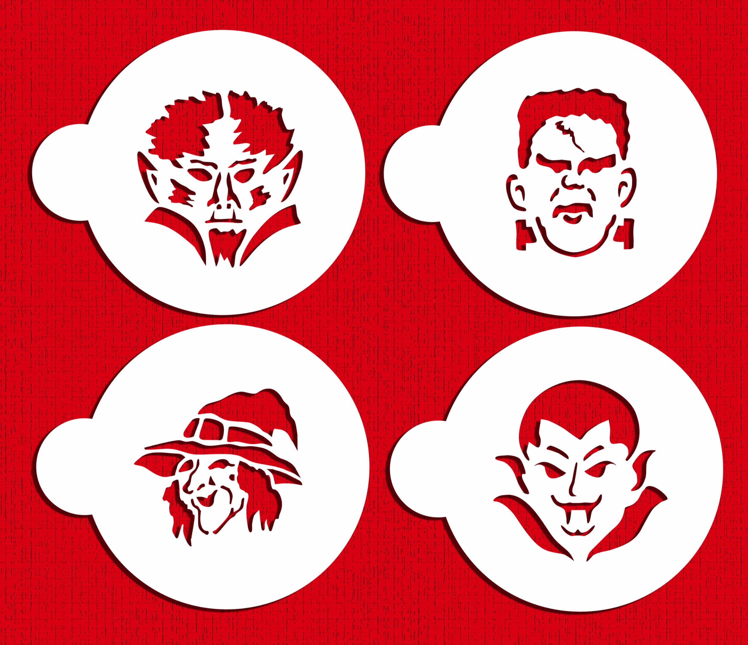 Designer Stencils Halloween Cookie Monster Faces Cookie Stencils ...