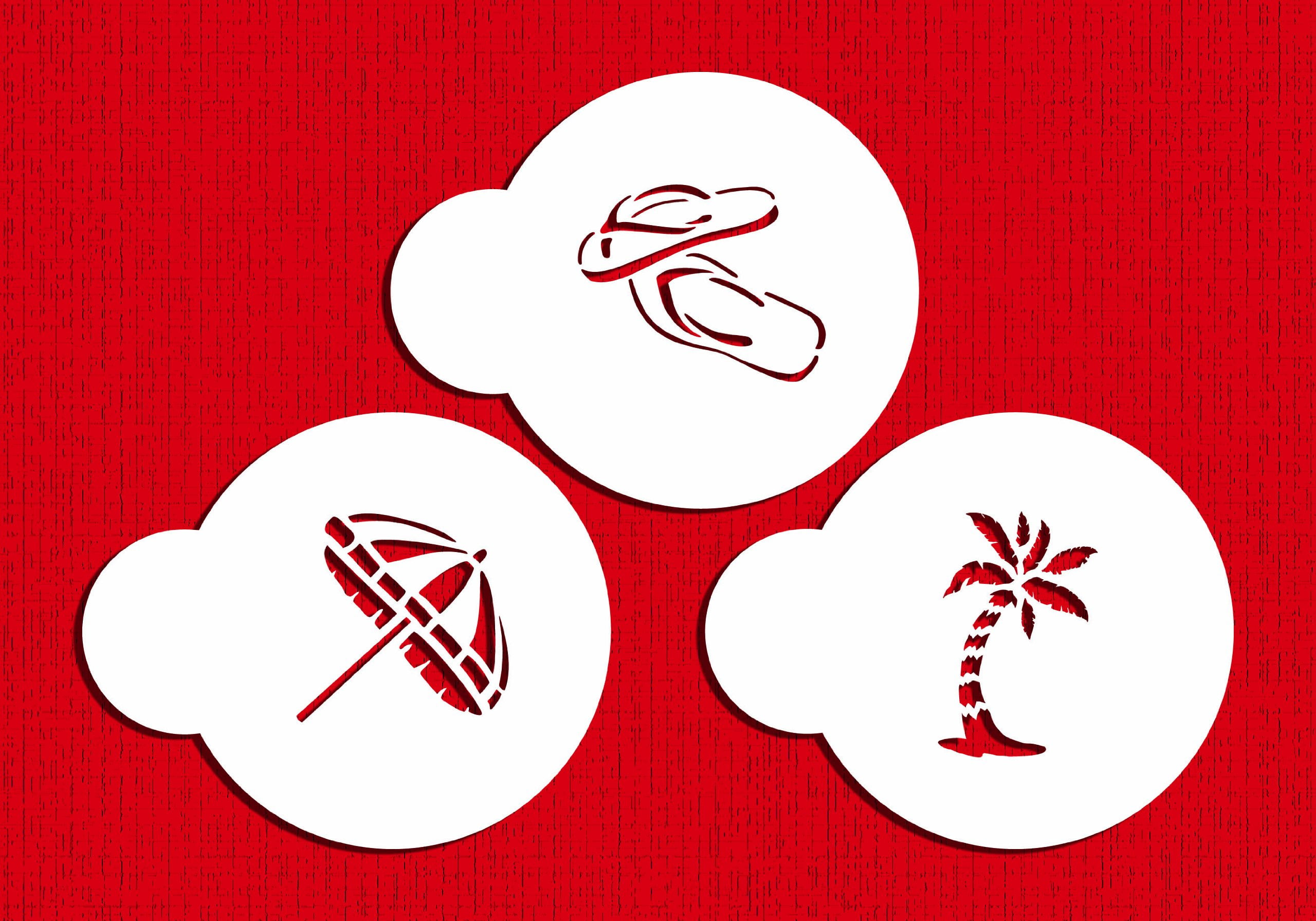Designer Stencils Mini Beach Stencil Set (Beach Umbrella, Flip-flops ...