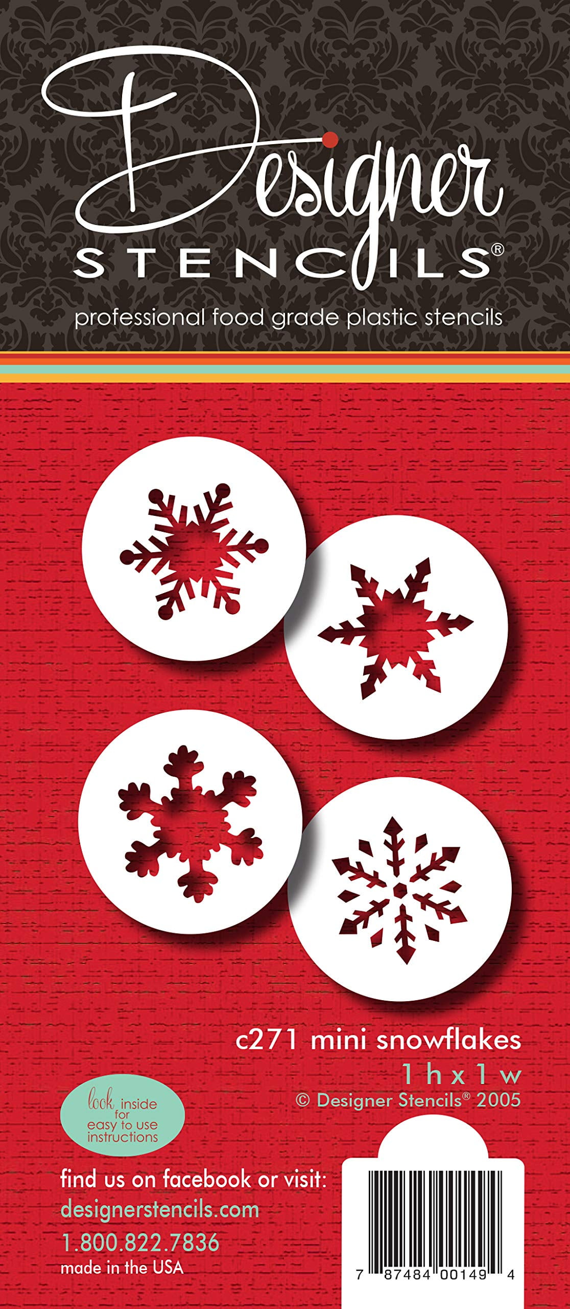 Designer Stencils Mini Snowflakes Cake Stencils, Beige/semi-transparent ...