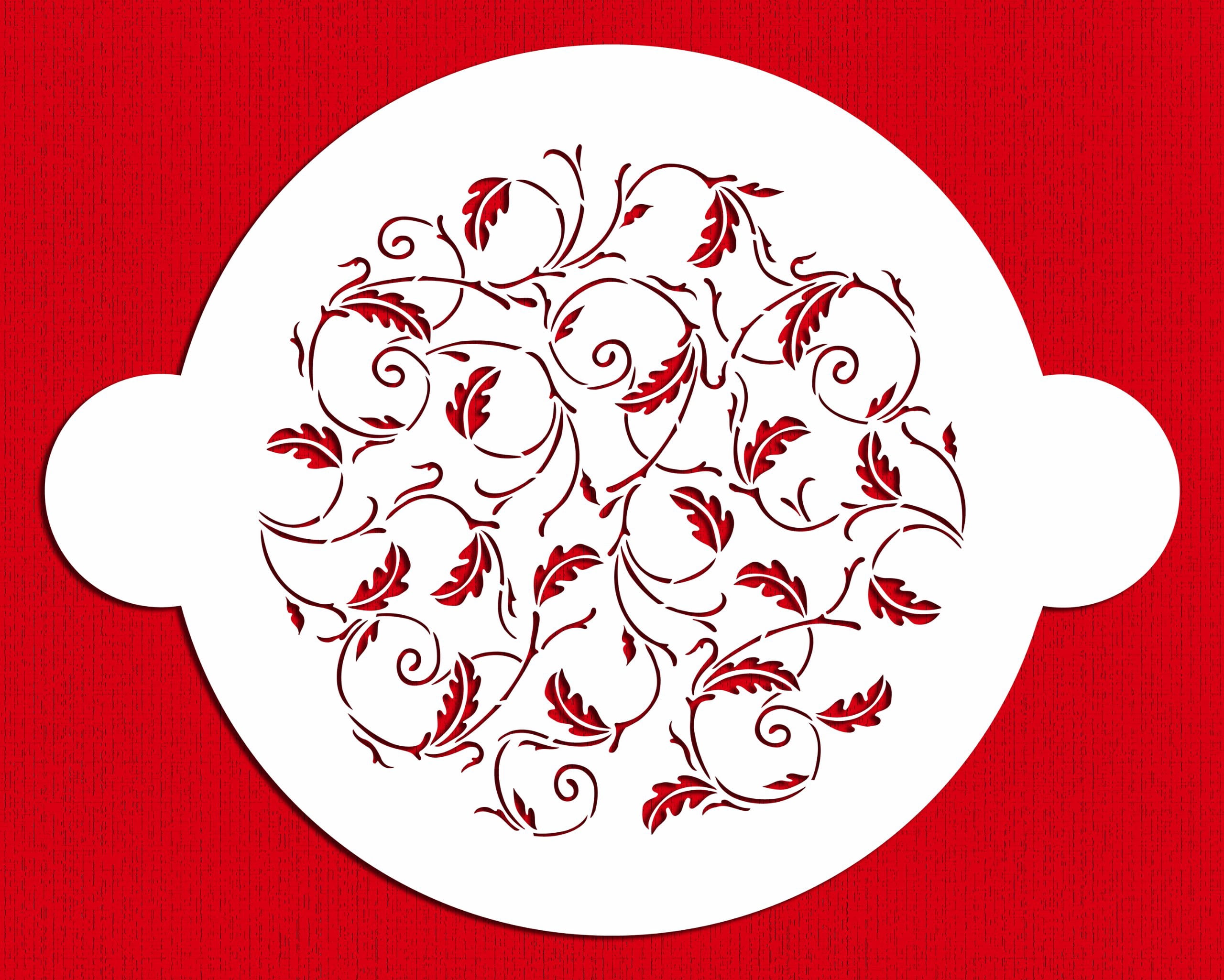 Designer Stencils Oak Leaf Cake Stencil Top, Beige/semi-transparent ...