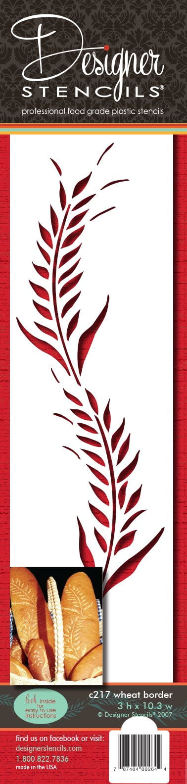 Designer Stencils Wheat Cake Stencil, Beige/semi-transparent - Walmart.com