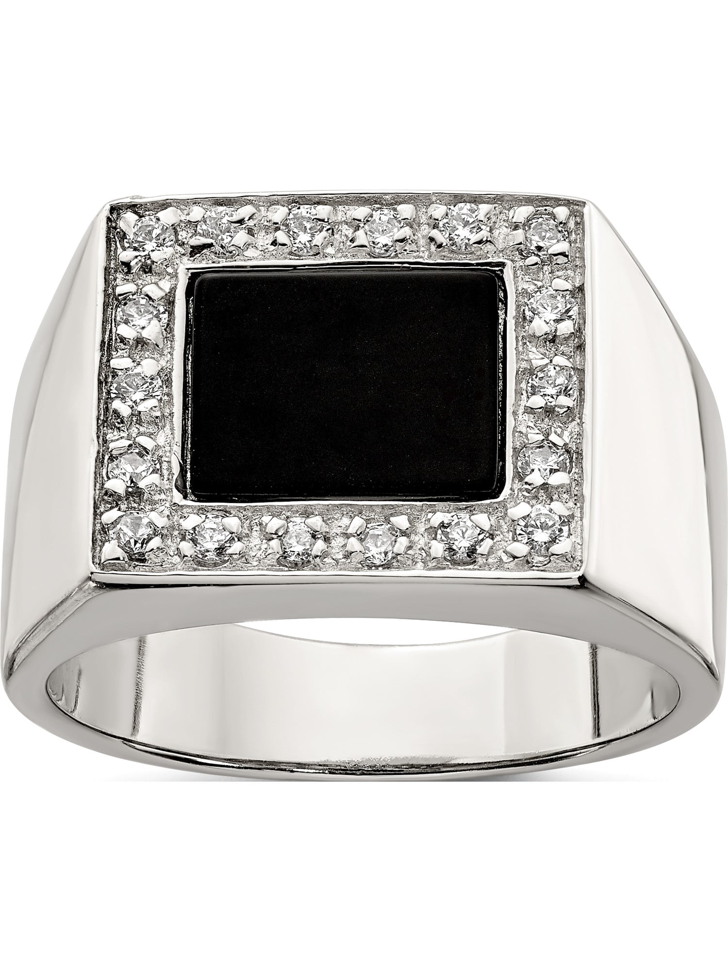 Designer Sterling Silver Men's Cz & Onyx Ring Made In China -Jewelry By ...