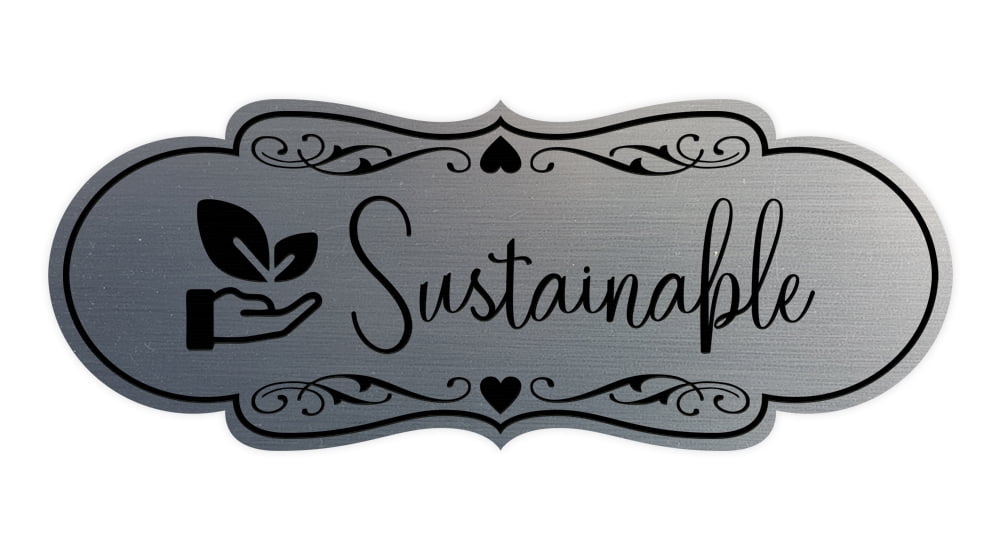 Designer Sustainable Sign (Brushed Silver) - Large - Walmart.com