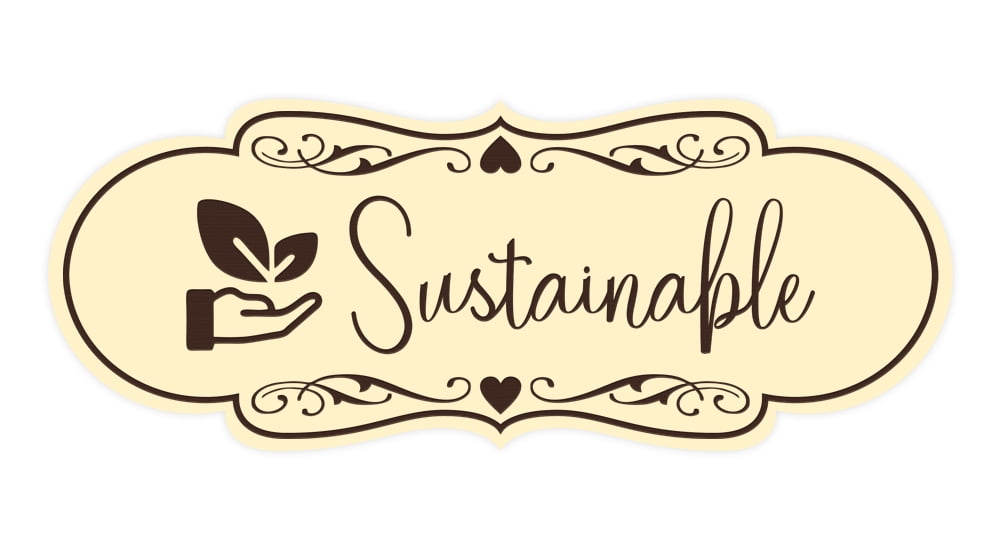 Designer Sustainable Sign (Ivory/Dark Brown) - Large - Walmart.com