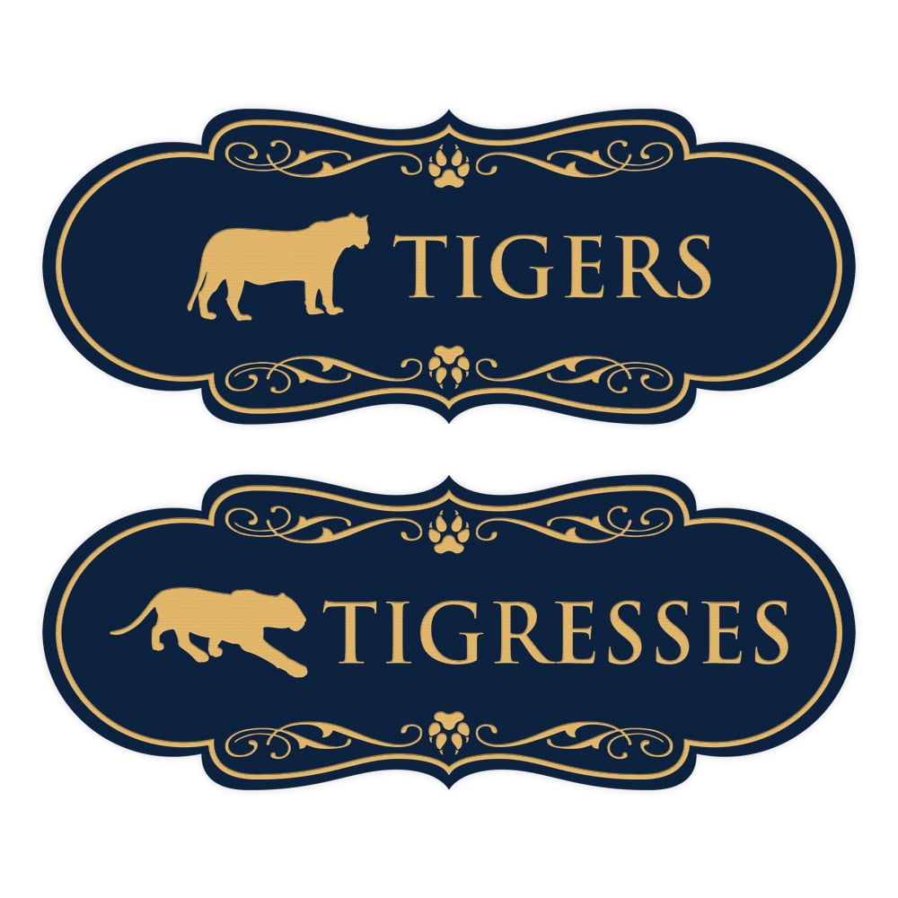 Designer Tigers and Tigresses, Novelty Restroom Signs, Set of 2 ...