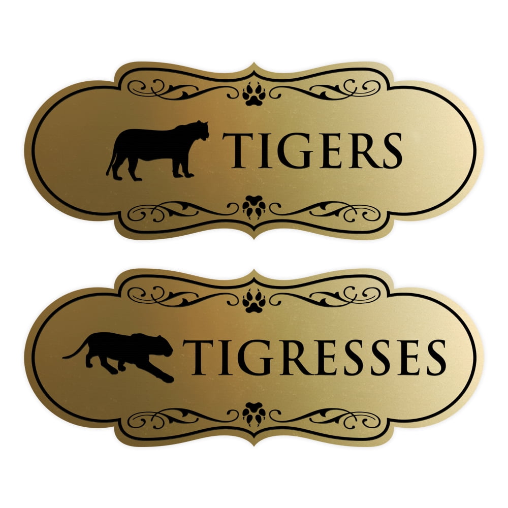 Designer Tigers and Tigresses, Novelty Restroom Signs, Set of 2 ...