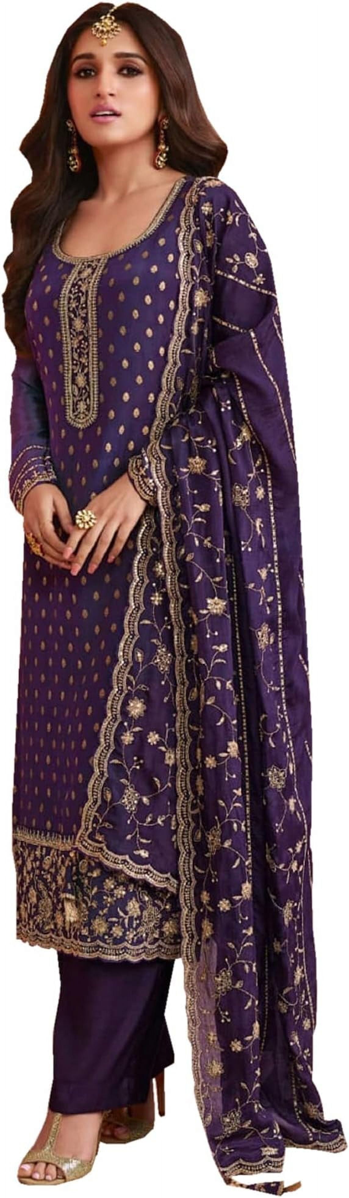 Designer Traditional Wear Pakistani Trouser Pant Dress Indian Salwar Kameez Suits ( Purple, 5XL ...
