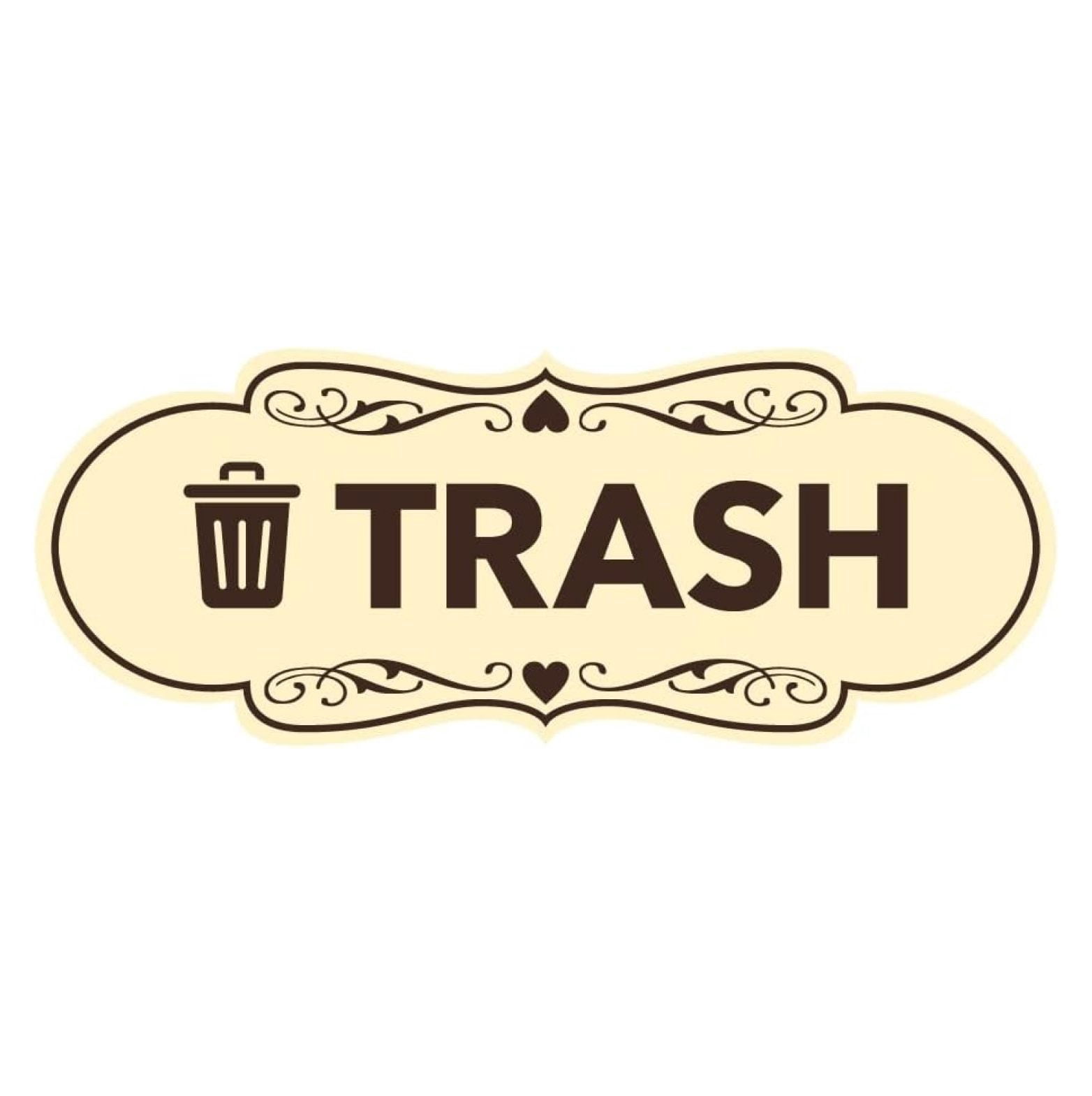 Designer Trash Sign (/Dark Brown) - Large 1 Pack - Walmart.com