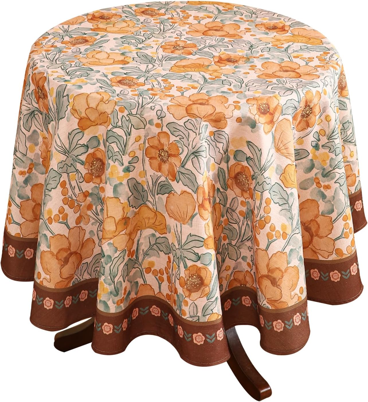 Designer Vintage Floral Round Tablecloth,Italian Linen Table Cloth ...