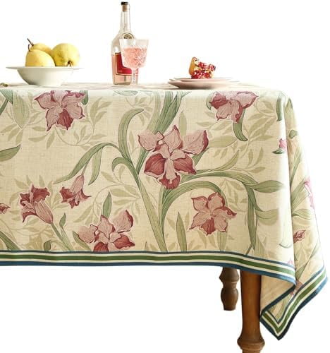 Designer Vintage Linen Extra Long Tablecloth for Rectangle Table,French ...