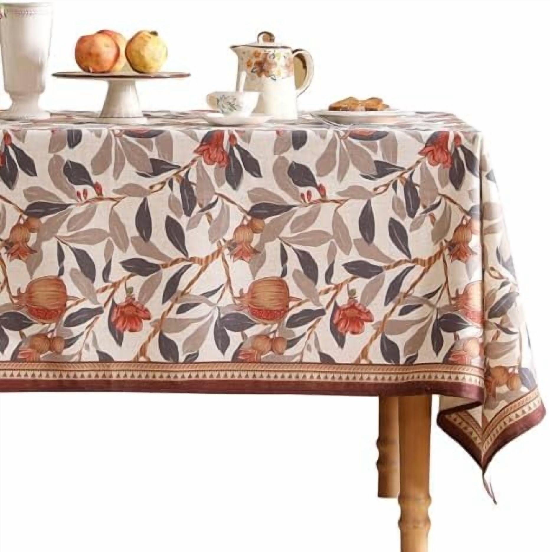 Designer Vintage Linen Extra Long Tablecloth for Rectangle Table,French ...
