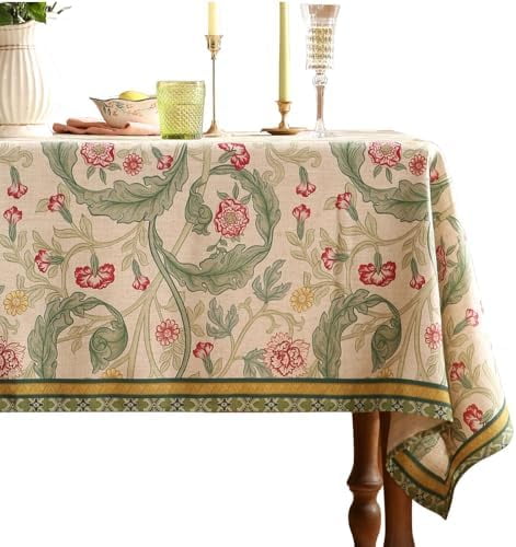 Designer Vintage Linen Extra Long Tablecloth for Rectangle Table,French ...