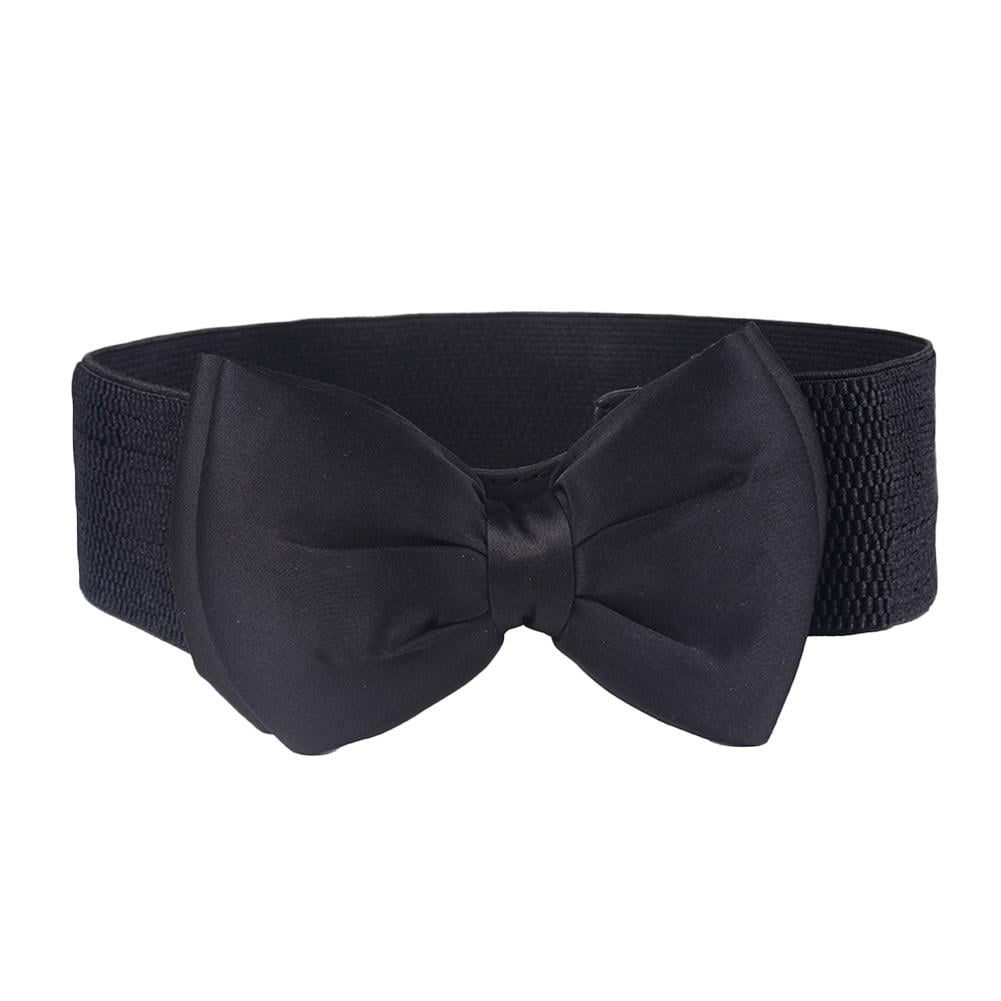 Designer Vintage Style Elastic Cinch Belt with Big Bow Waistband For ...