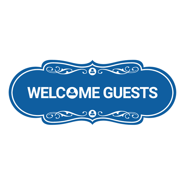 Designer Welcome Guests Sign (Blue) - Medium - Walmart.com