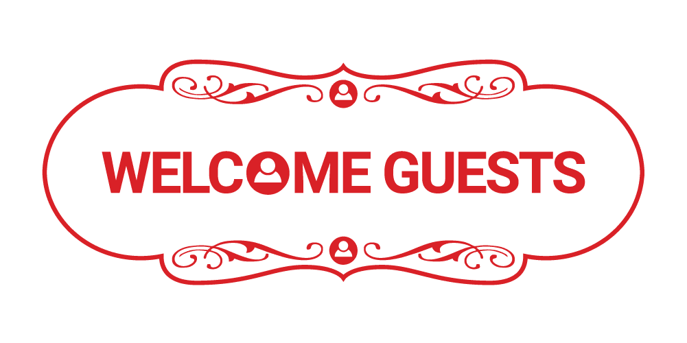 Designer Welcome Guests Sign (White/Red) - Large - Walmart.com