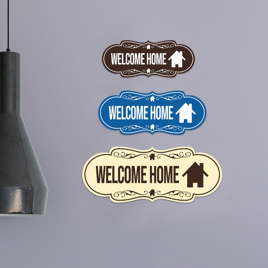 Designer Welcome (Home) Sign (Navy Blue / White) - Small - Walmart.com