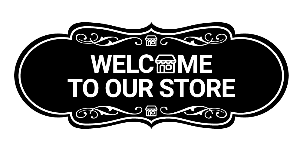 Designer Welcome to Our Store Sign (Black) - Small - Walmart.com