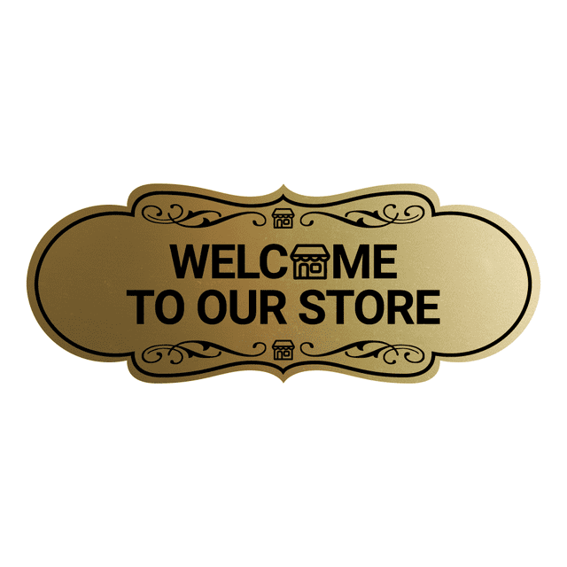 Designer Welcome to Our Store Sign (Brushed Gold) - Large - Walmart.com