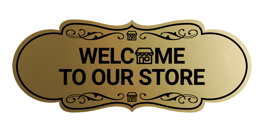 Designer Welcome to Our Store Sign (Brushed Gold) - Medium - Walmart.com