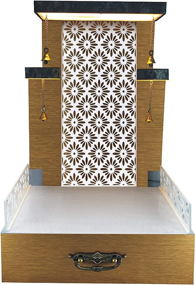 Designer Wooden Mandir for Home/Temple Home/Pooja Mandir with Lights ...