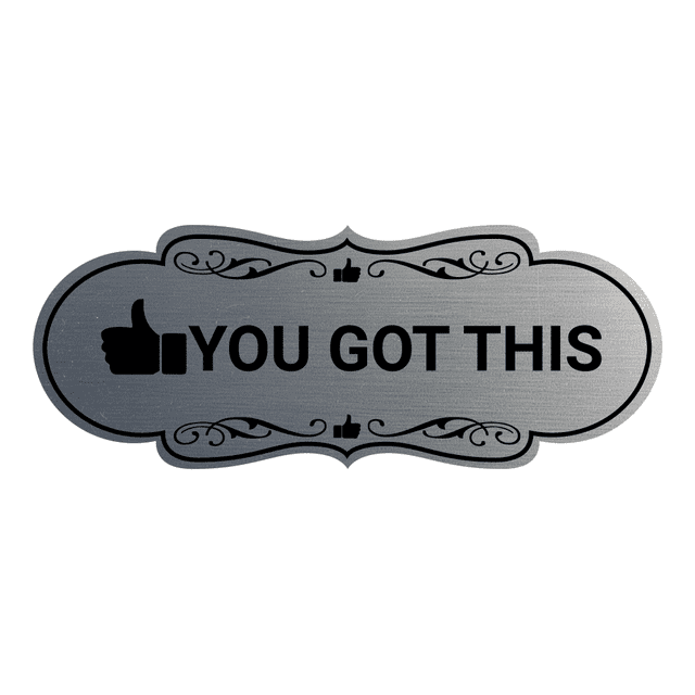 Designer You Got This Sign (Brushed Silver) - Large - Walmart.com