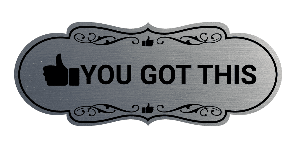 Designer You Got This Sign (Brushed Silver) - Small - Walmart.com