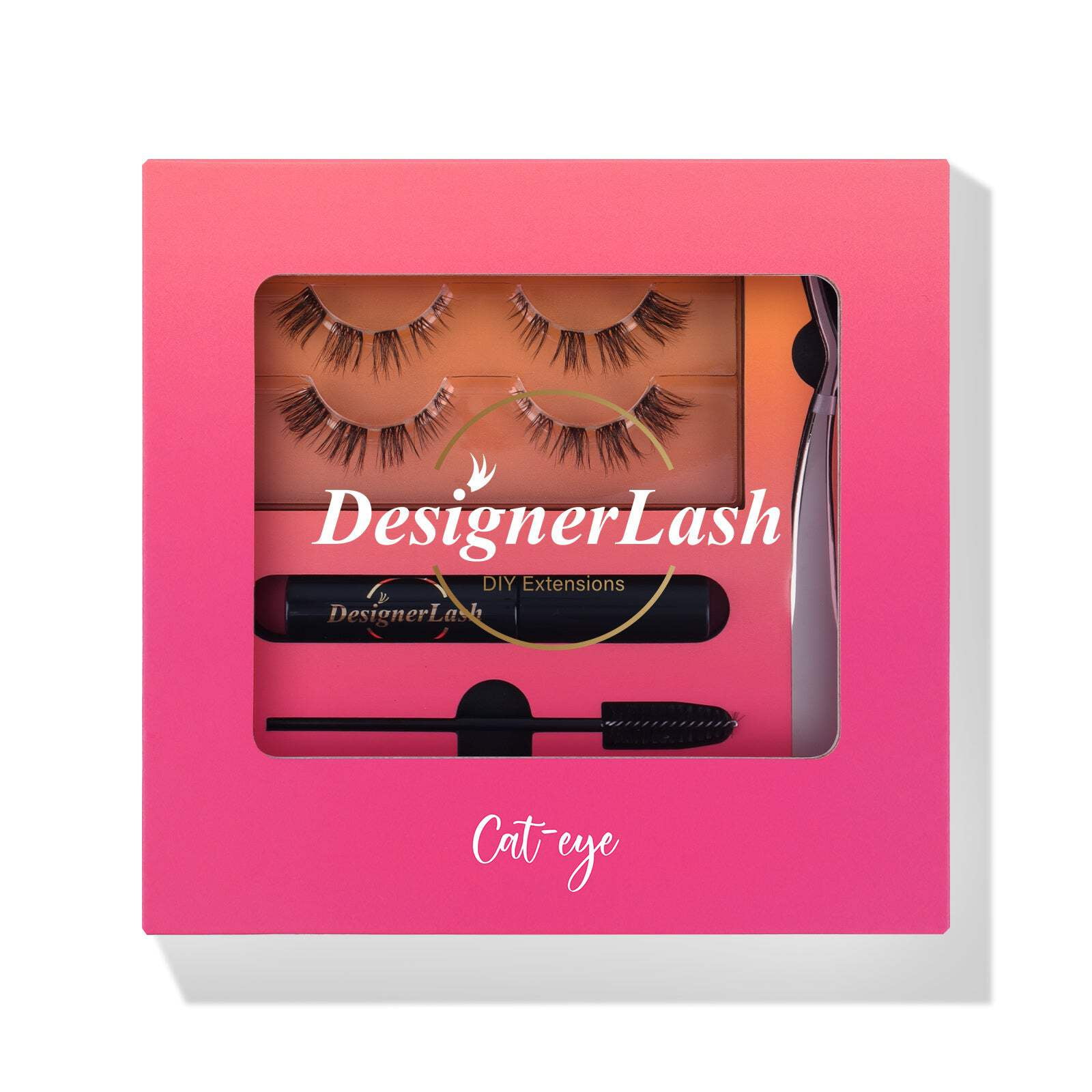 DesignerLash Kit-Cat Eye - Black Eyelash Extension Kit - Enhance Your ...