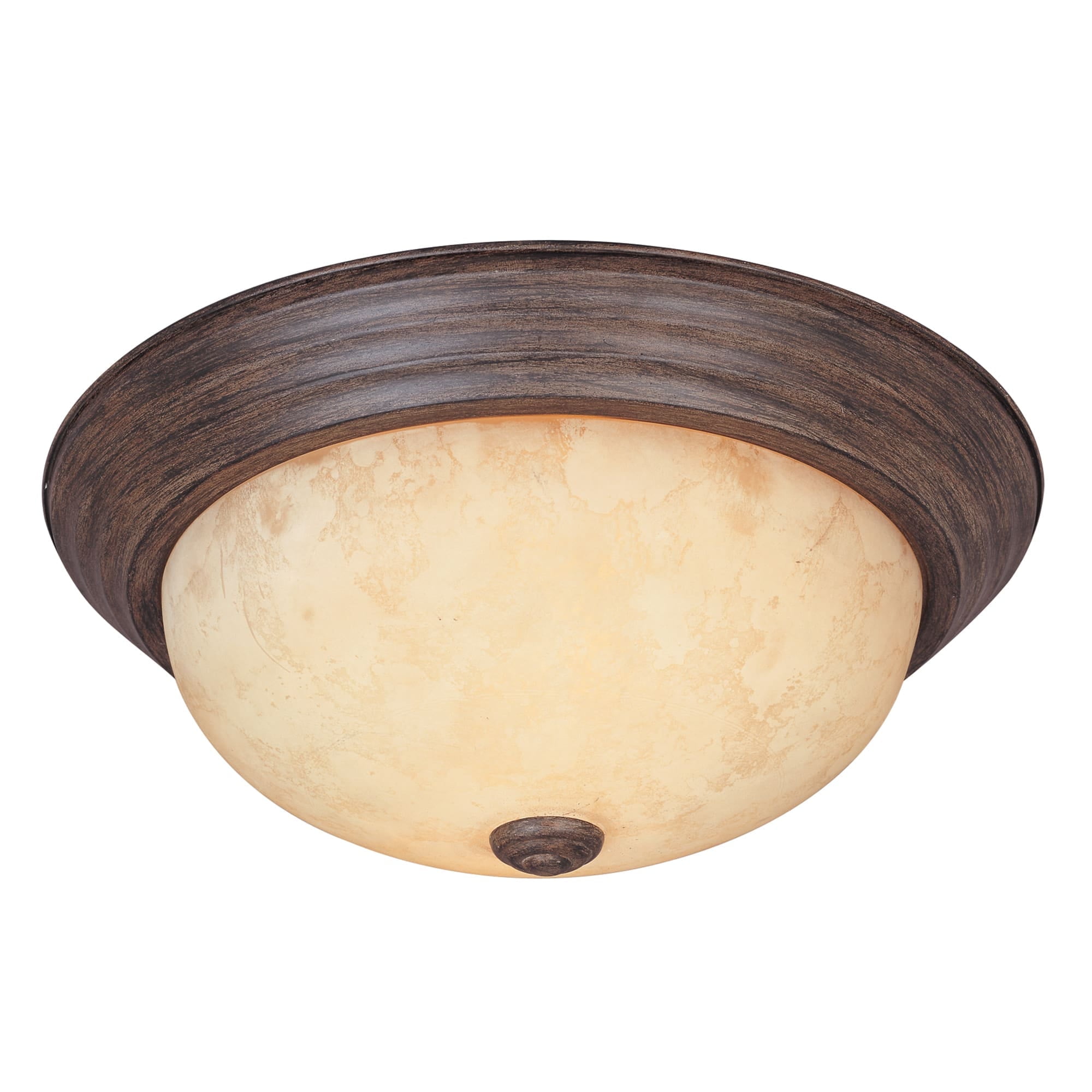 Designers Fountain 15 inch 3-Light Warm Mahogany Flush Mount Ceiling ...