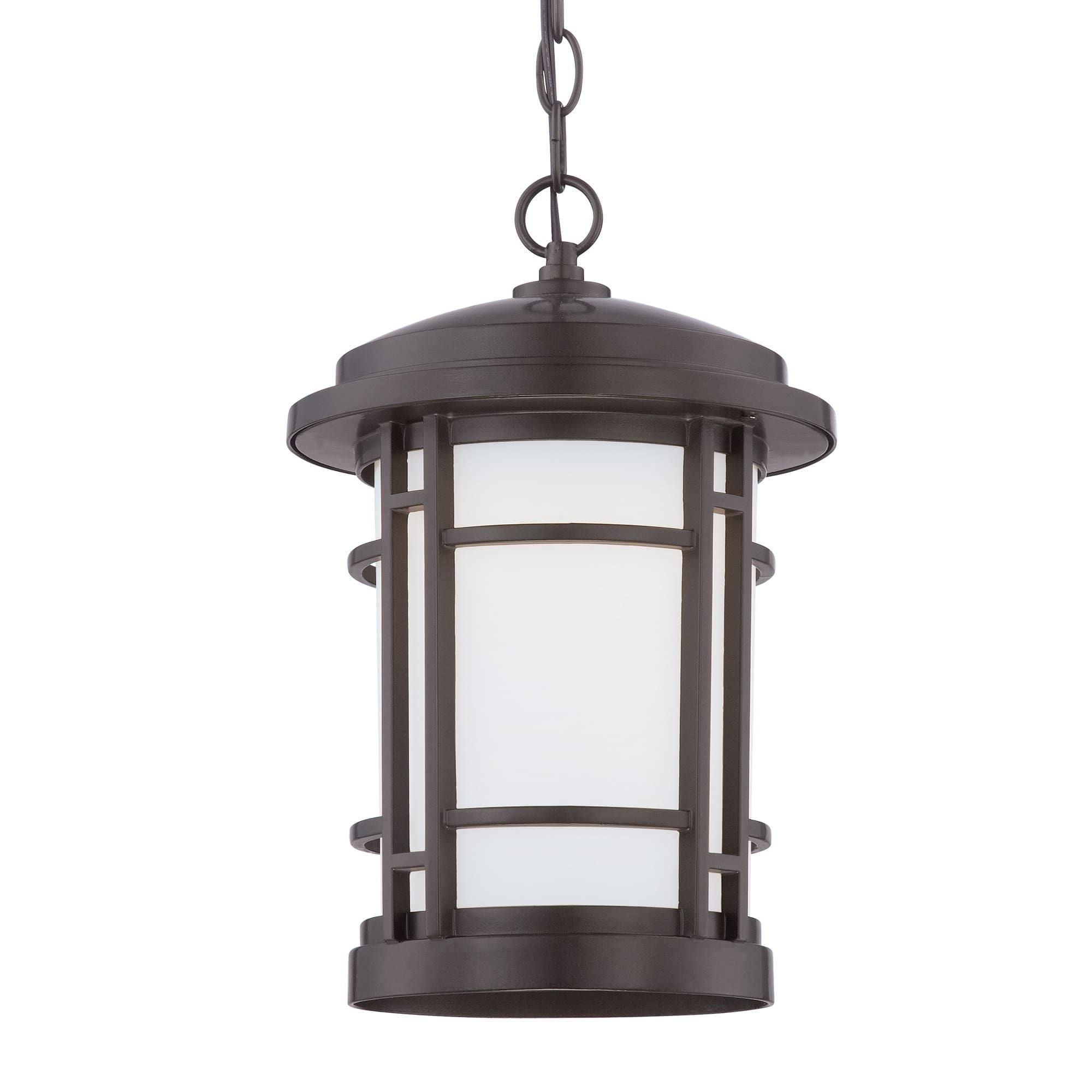 Designers Fountain Barrister Burnished Bronze 9in LED Hanging Lantern ...