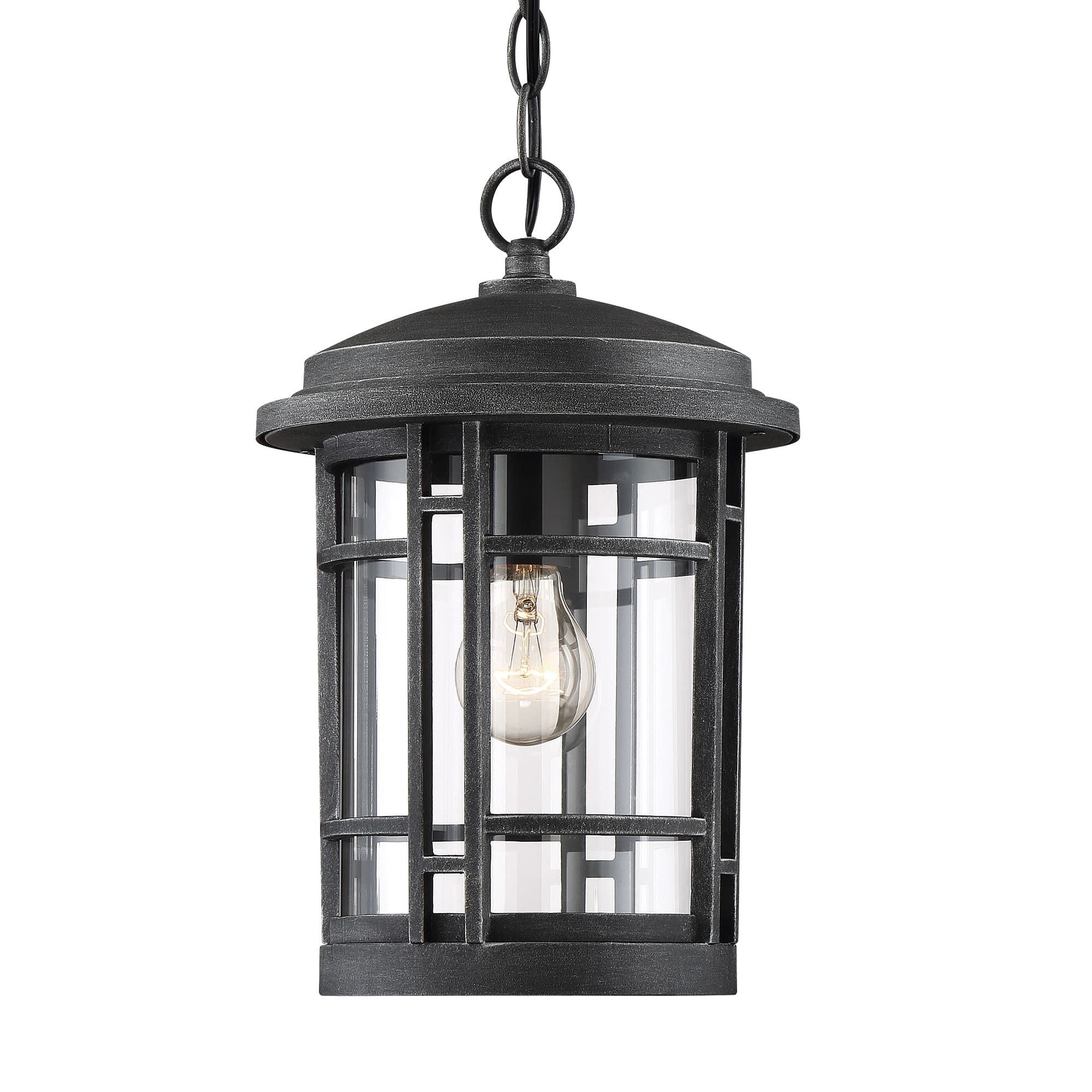 Designers Fountain Barrister Weathered Pewter 1 Light Hanging Lantern ...
