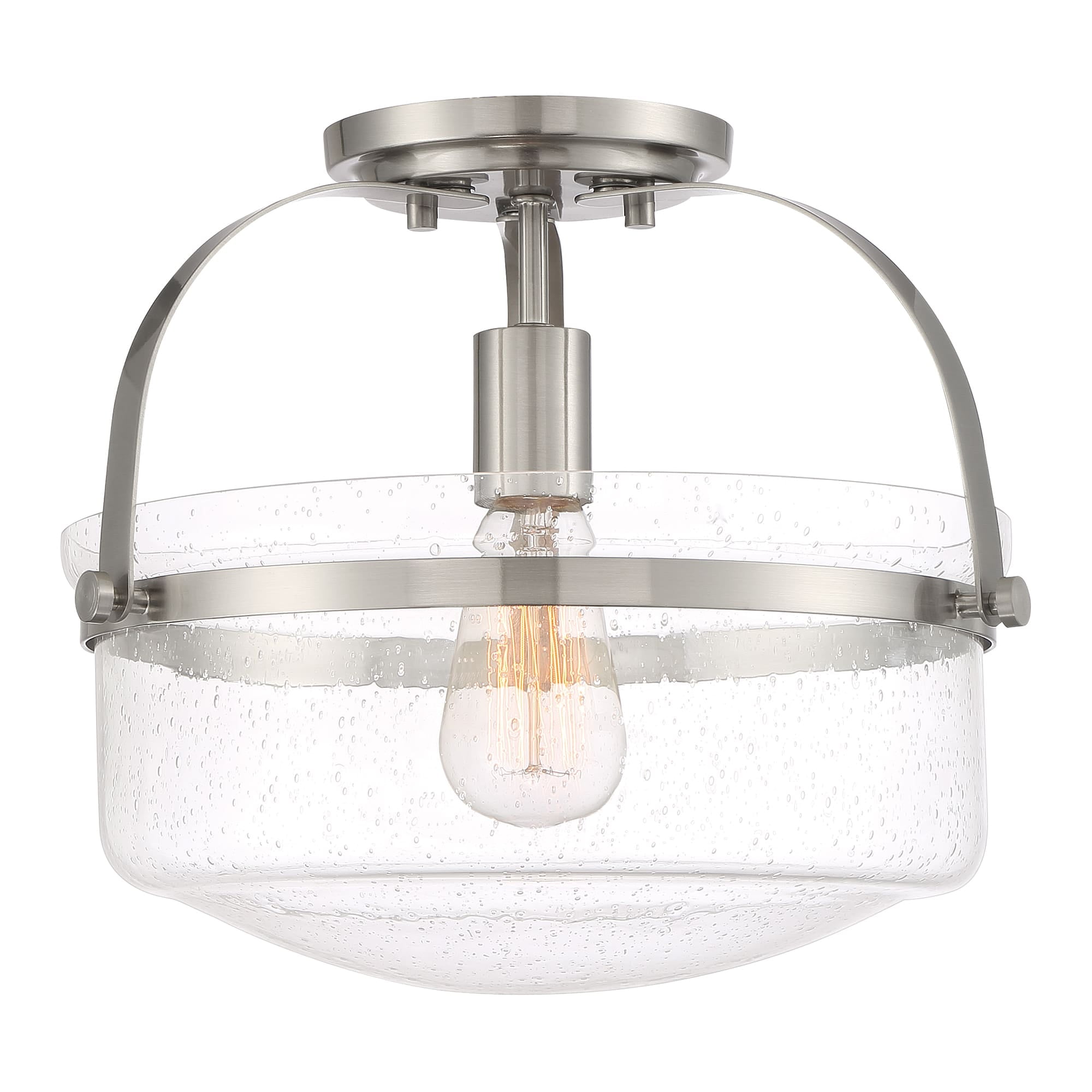 Designers Fountain Jaxon Brushed Nickel 1 Light Semi Flush Mount ...